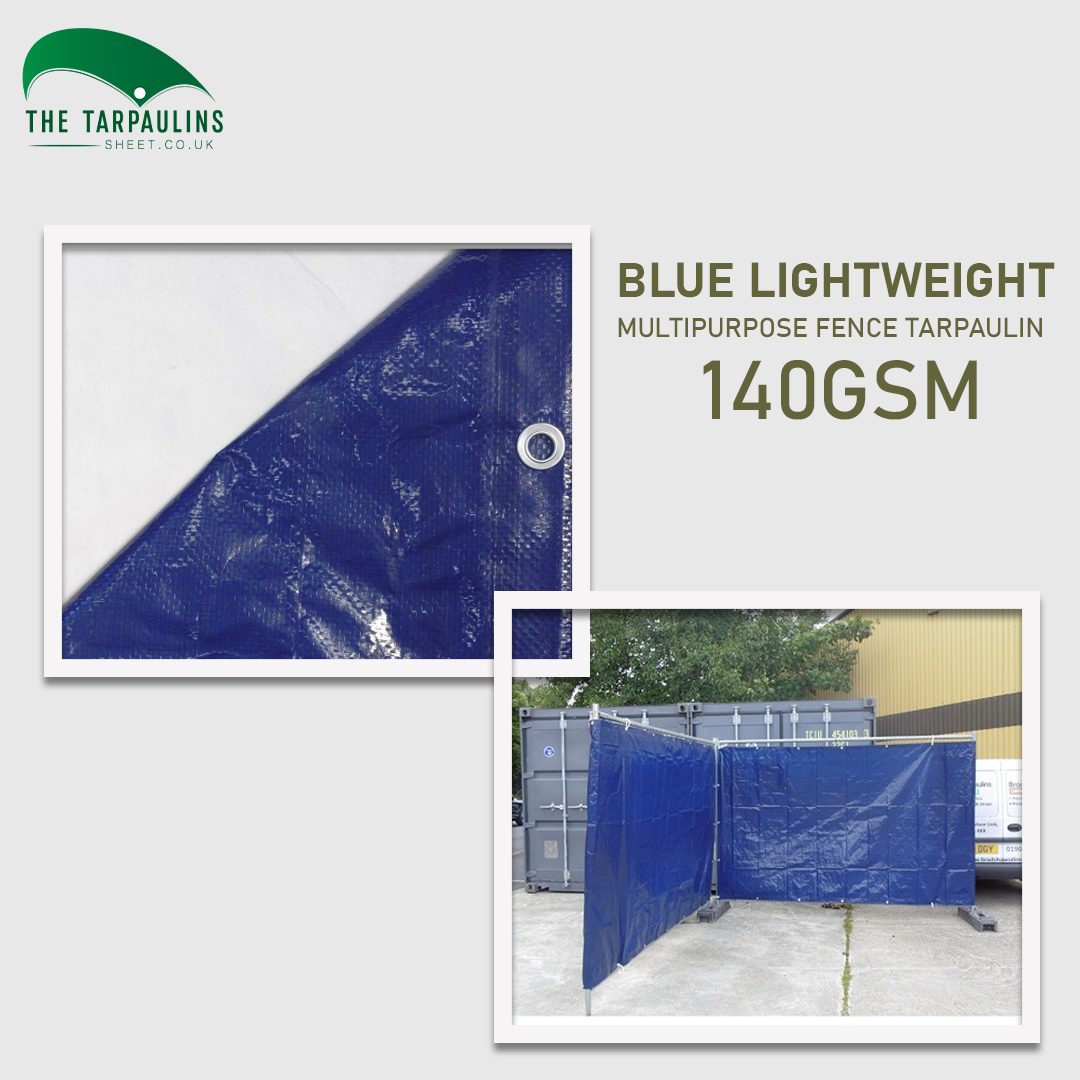 BLUE LIGHTWEIGHT MULTIPURPOSE FENCE TARPAULIN 140GSM. - Tarpaulin Sheet ...
