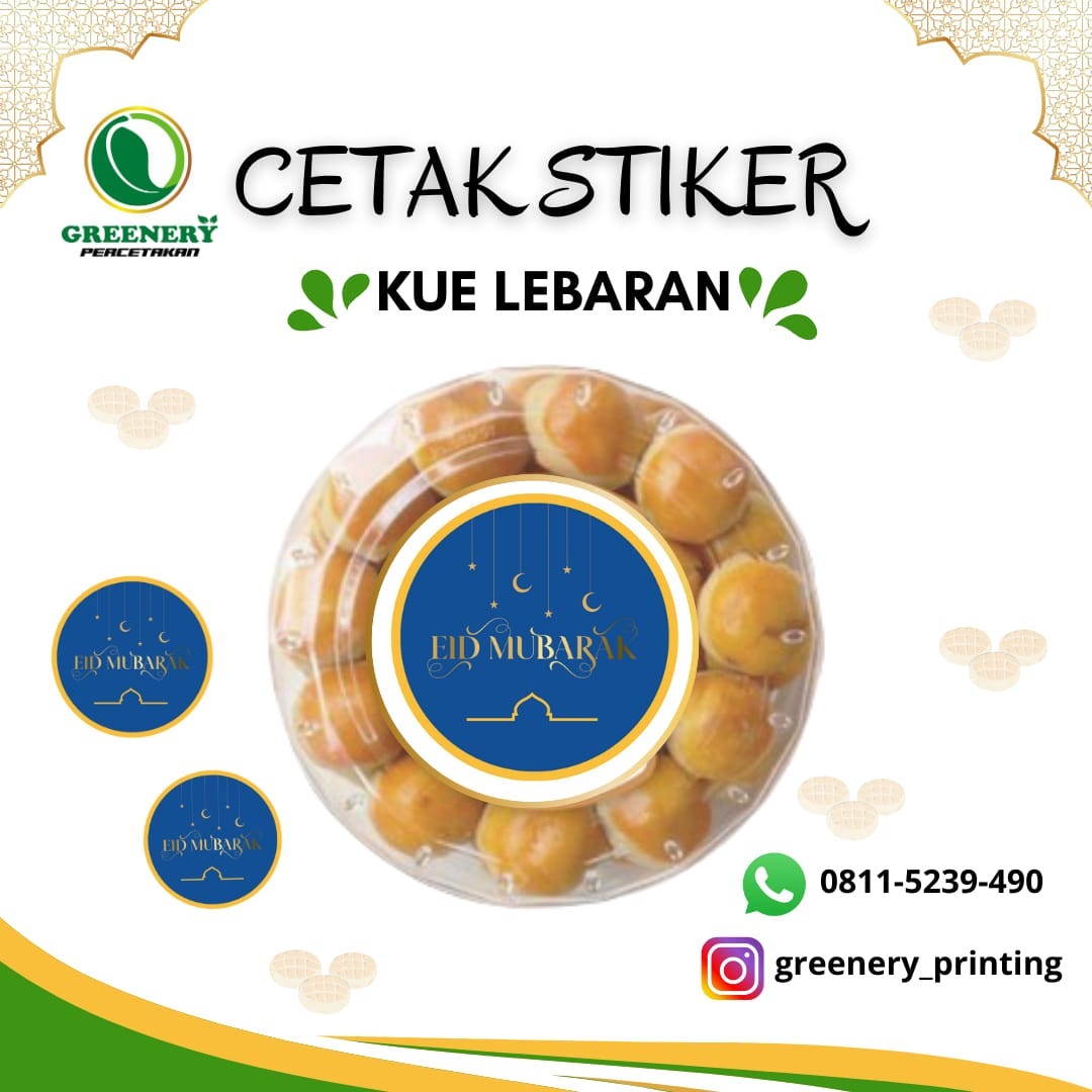 CETAK STICKER KUE LEBARAN - Jurastigreenery - Medium