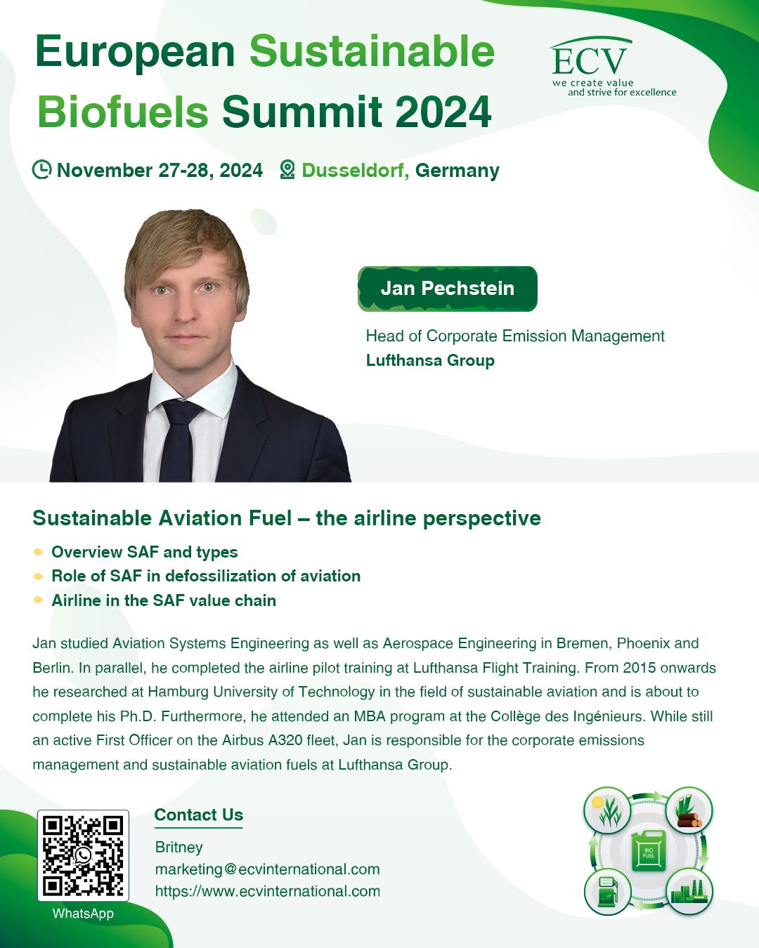 European Sustainable Biofuels Summit 2024 | Lufthansa Group ...