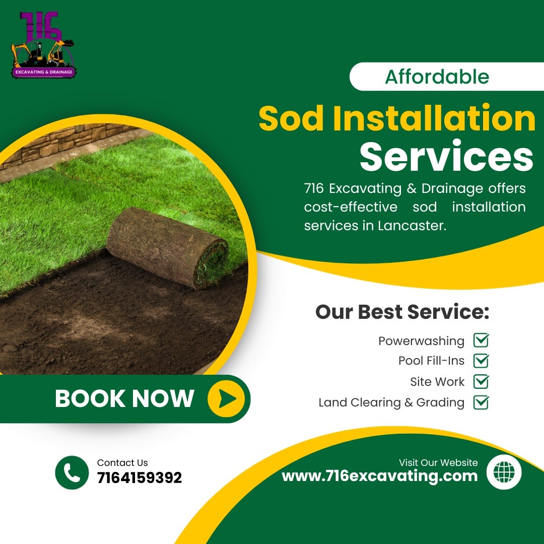 Sod Installation Services in Lancaster - 716 excavating - Medium