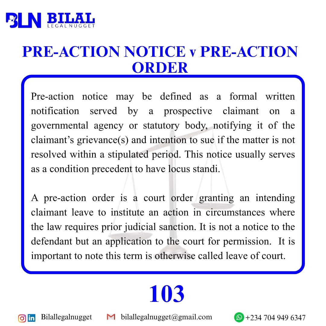 [103]. Pre-Action Notice v Pre-Action Order | by Bilal Legal Nugget ...