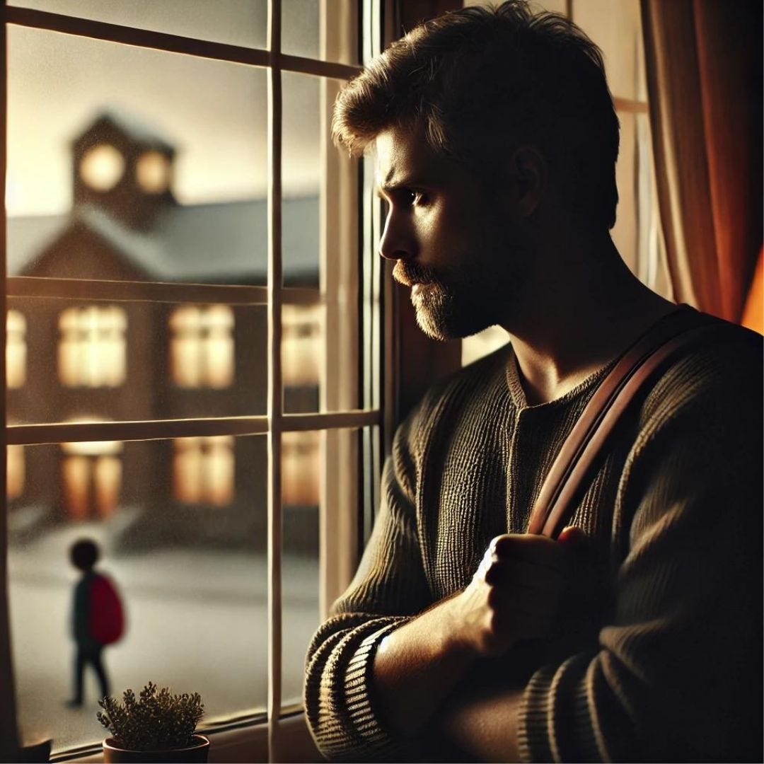 Fear Over School Shooting. A father stands quietly near a window… | by ...