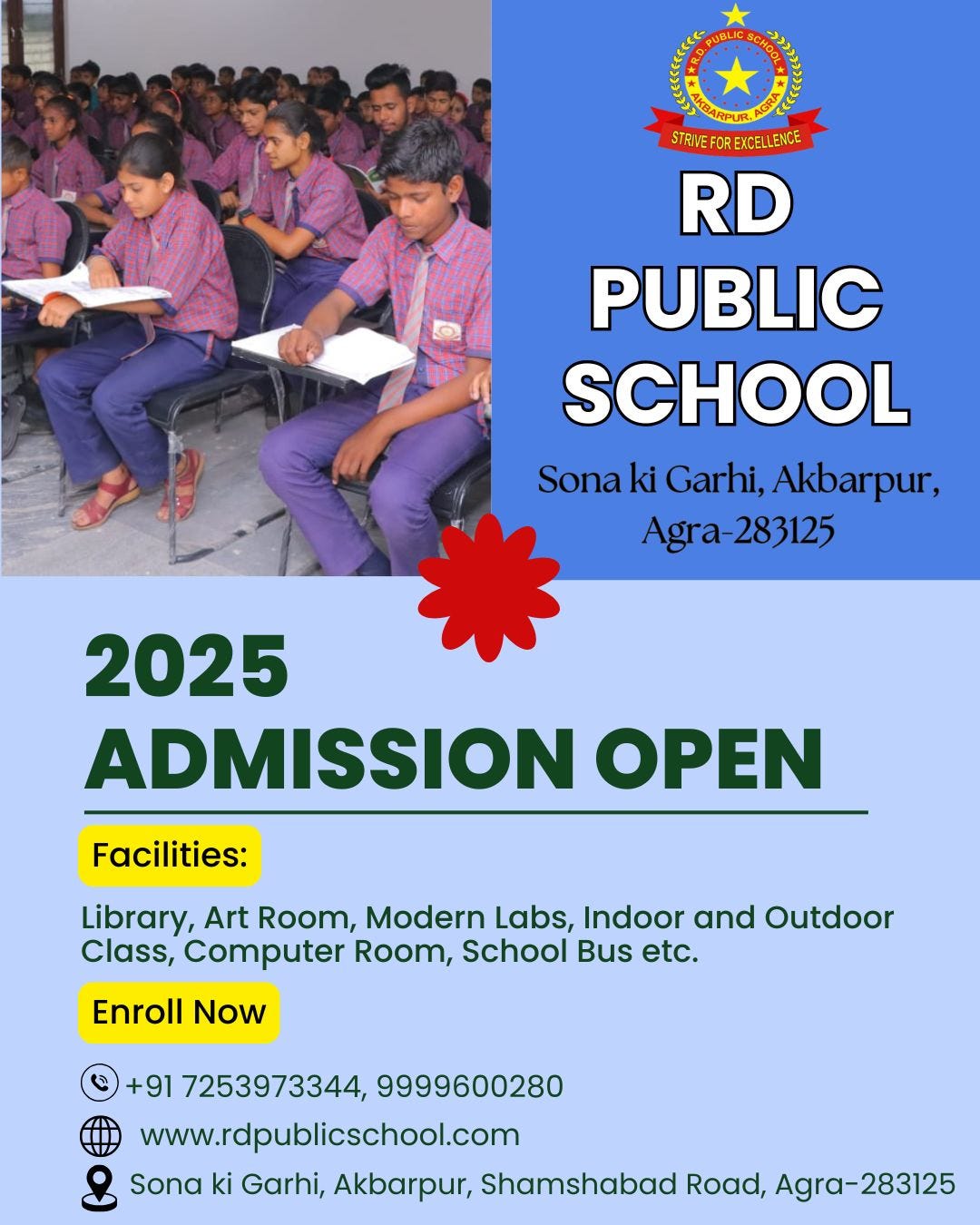 Join the Journey to Excellence — Admissions 2025–26 Open at RD Public ...