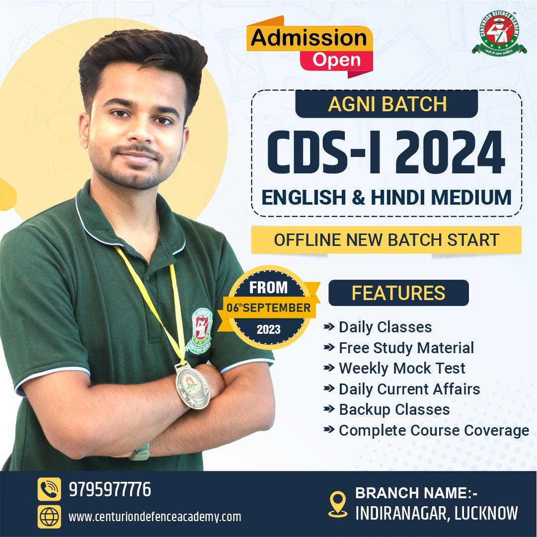 CDS 1 2024 Exam Preparation Tips and Strategy | by Centuriondefence | Medium