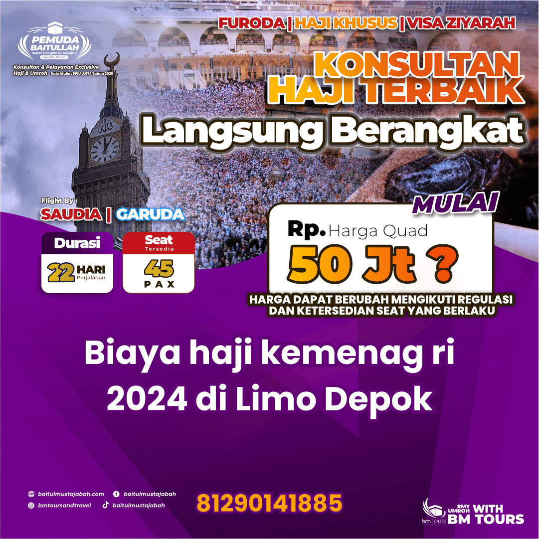 0812–9014–1885 (TANPA ANTRI), Biaya haji kemenag ri 2024 di Limo ...