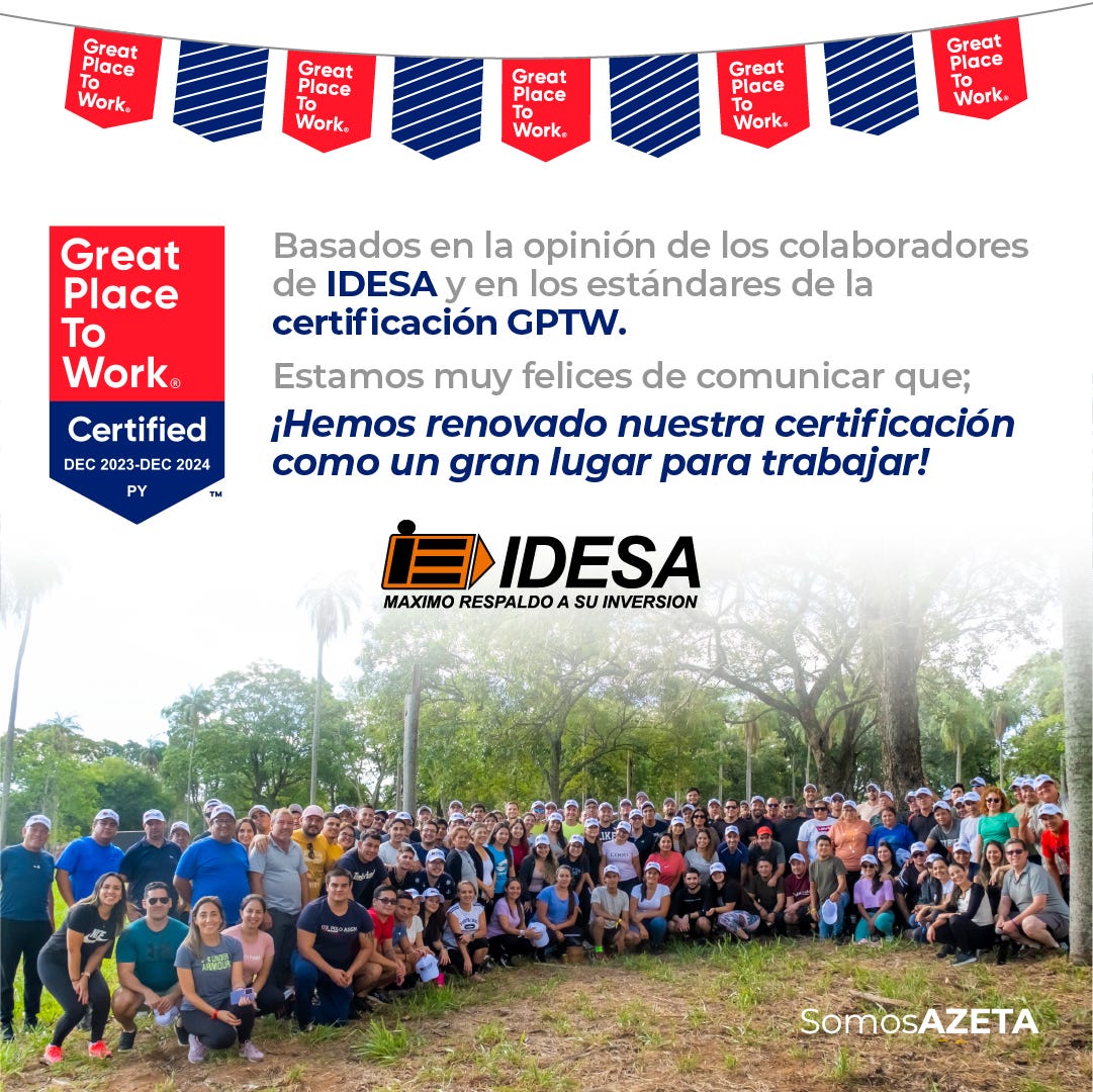 ¡Celebramos con orgullo! IDESA es reconocido como un Gran Lugar para ...