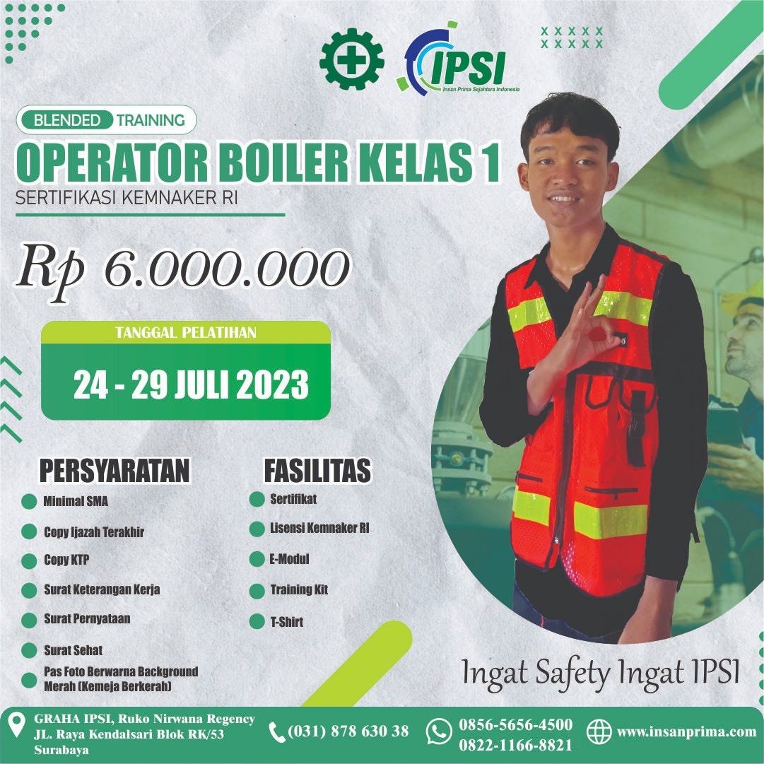 OPERATOR BOILER KELAS 1 TERPERCAYA, WA (https://wa.me/6285656564500 ...
