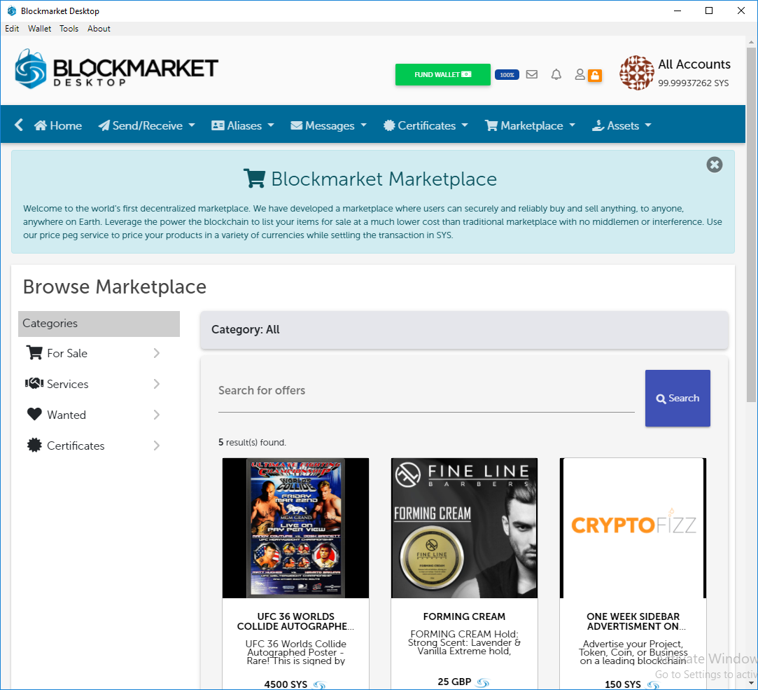 Browsing the Blockmarket Desktop 3.0 Marketplace | by BlockchainFoundry ...