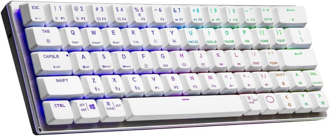 Cooler Master SK622 60% Wireless Bluetooth Silver/White Mechanical Low ...