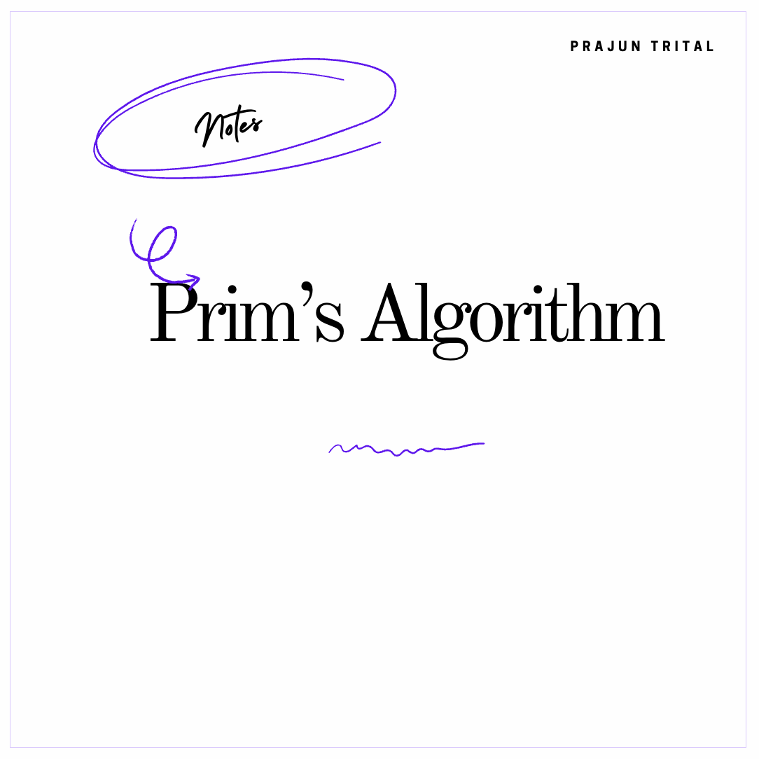 Prim’s Algorithm. Prim’s algorithm solves the Minimum… | by Prajun Trital | Nov, 2025 | Medium