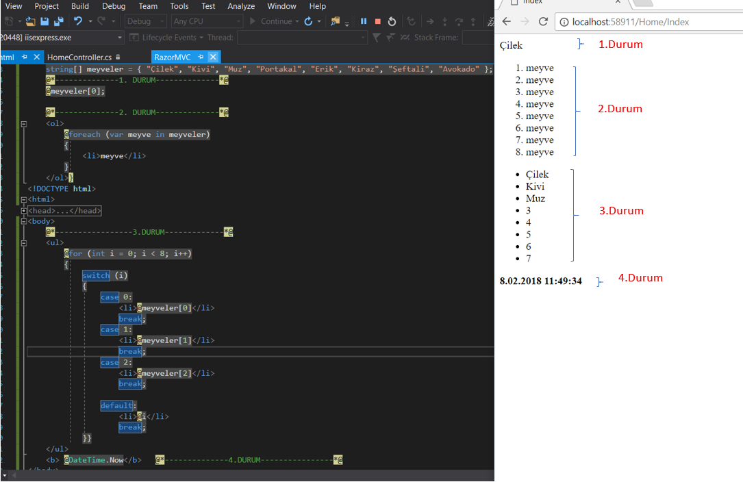 Asp.Net Mvc | Razor Syntax 2. Kaldığım yerden aynı özveriyle devam… | by Ülkü Tokmak | Medium