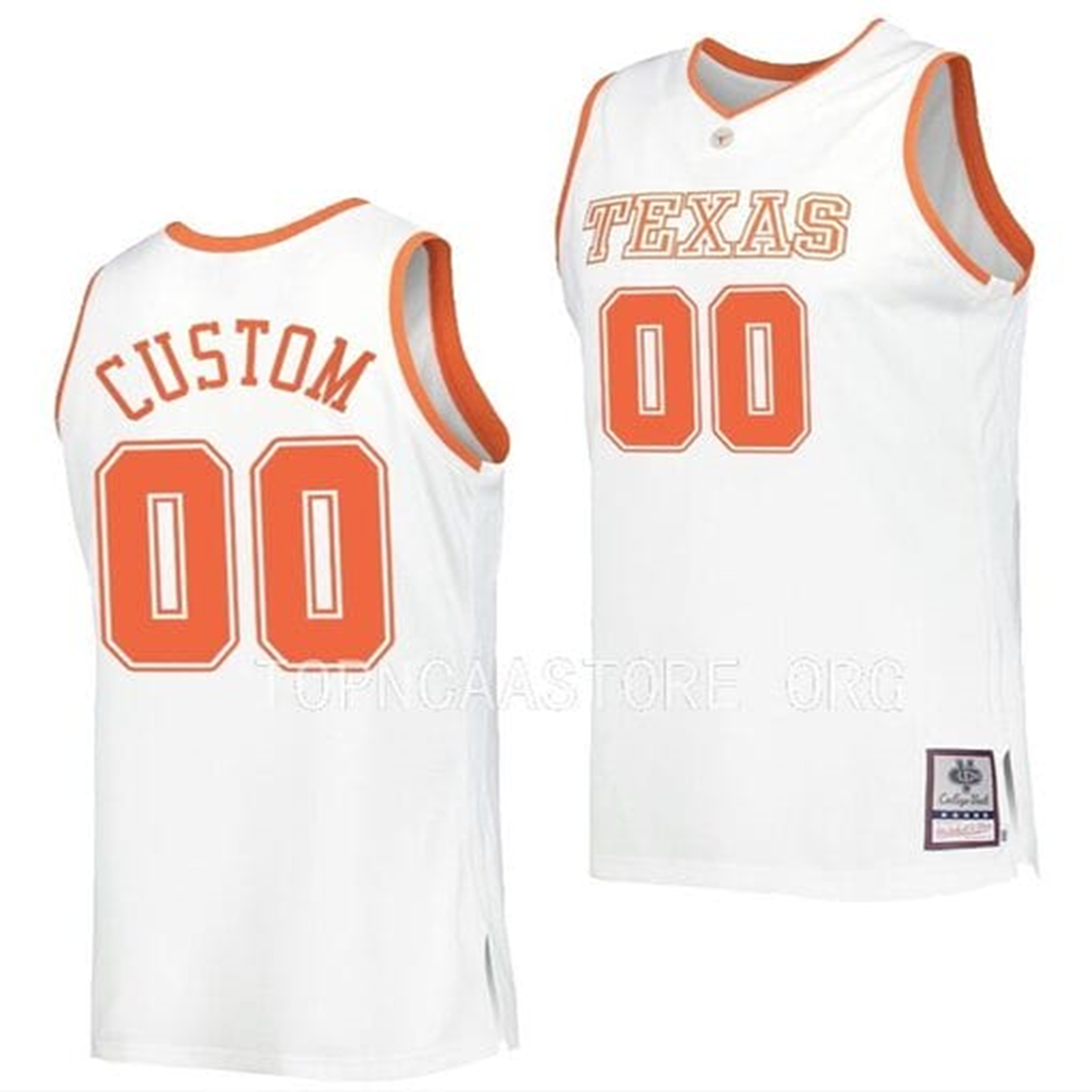 Custom Texas Longhorns Jersey College Basketball Throwback White | by ...