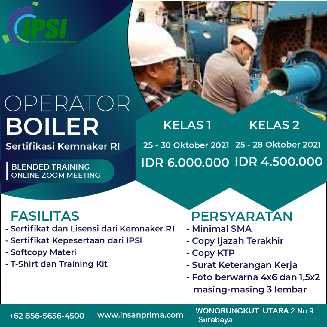 Operator Boiler Kelas 1 dan Kelas 2 - Forklift Pelatihan Operator - Medium