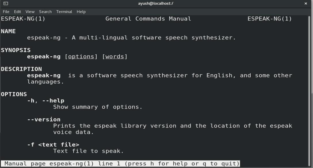 Linux-espeak-ng Commands. Arth2.0_Task1.2 | by Ayush Dubey | Medium