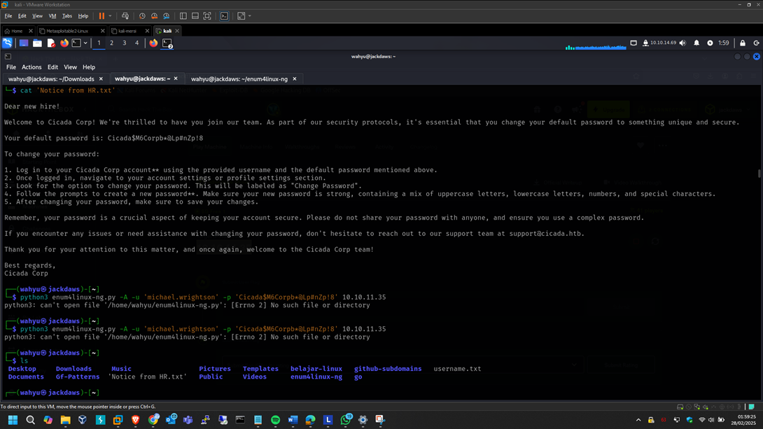 Write-up: Conquering Cicada on Hack The Box | by Wahyu Nugroho | Feb, 2025 | Medium