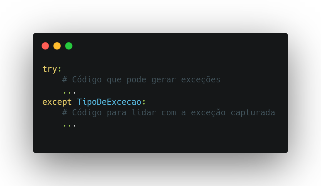 study with me — bloco try/except. O try e except são construções de ...