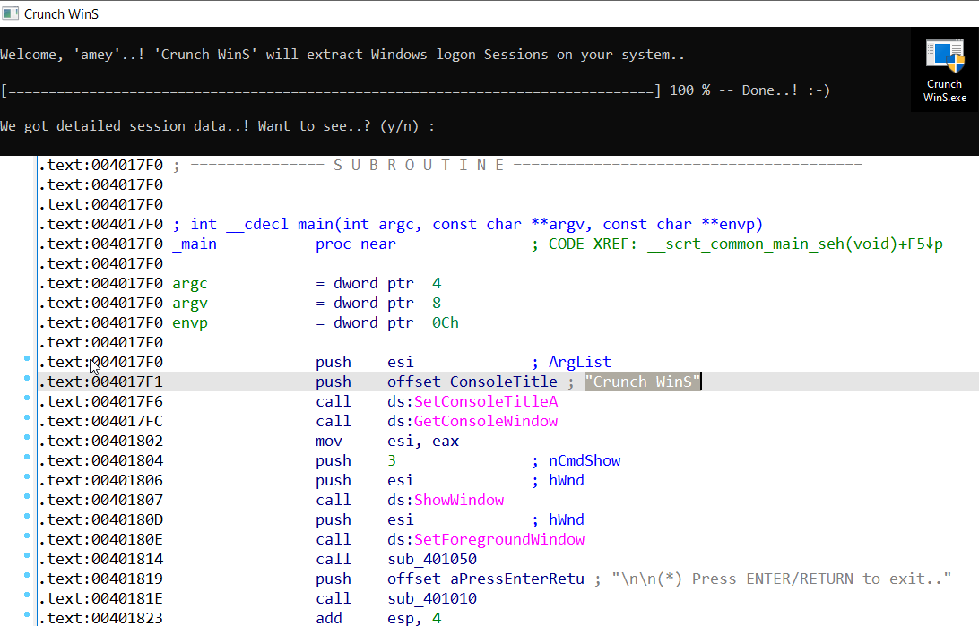 Disassembling (reverse engineering) ‘Crunch WinS’ | by Amey Chavan | Medium