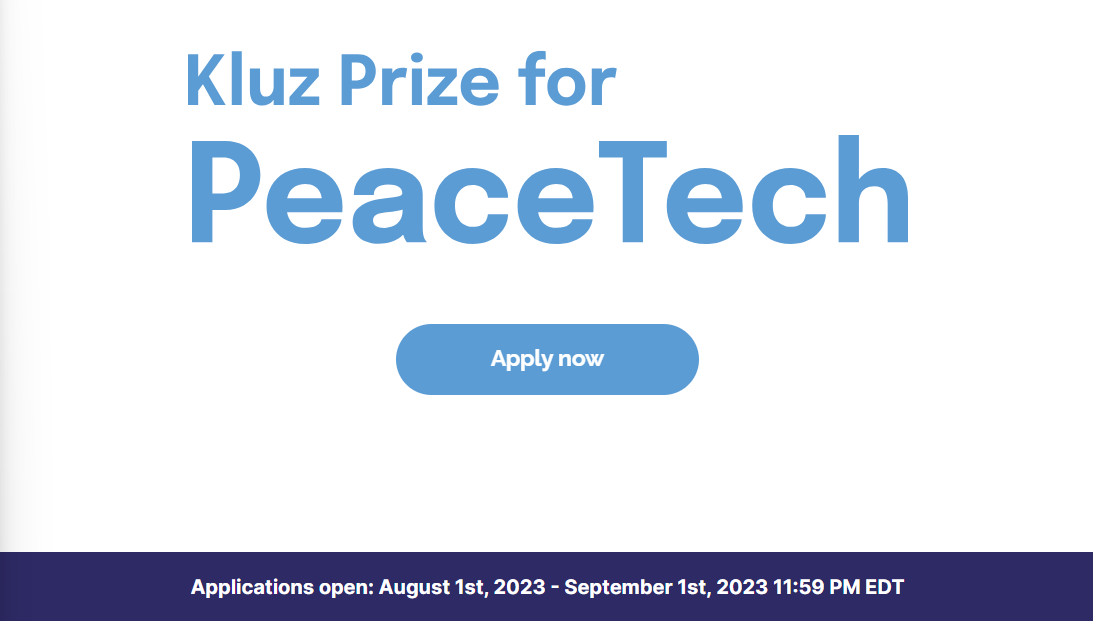 The Kluz Prize for PeaceTech — Celebrating Innovation for a Peaceful World | by The GovLab ...