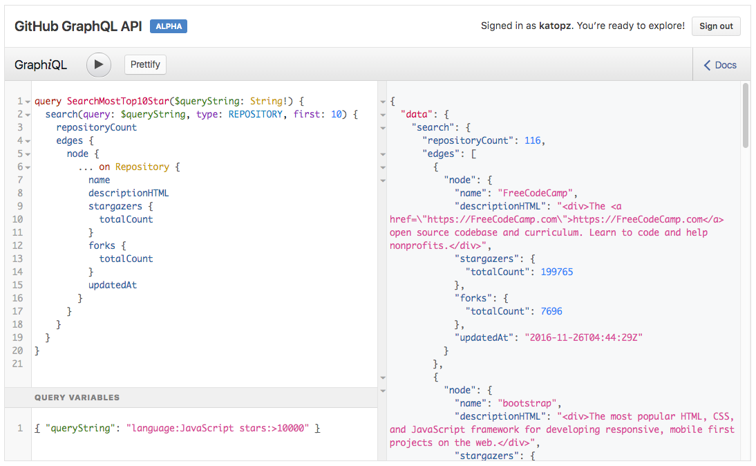 🔍 How to search with Github GraphQL | by katopz | Medium