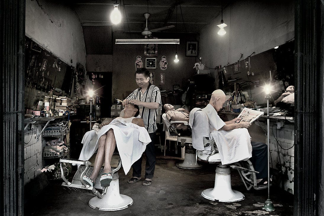 ASIAN BACK ALLEY BARBER. Looking for a haircut in a foreign city | by ...