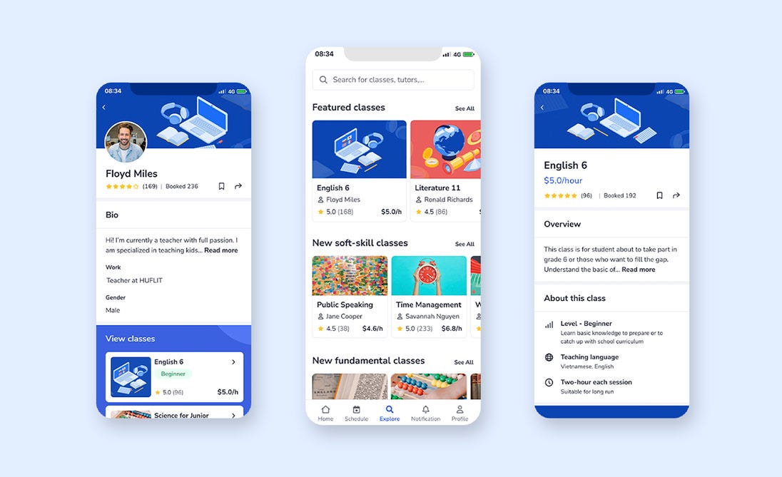 Case study: Tutor booking and study progress tracking app for parents ...
