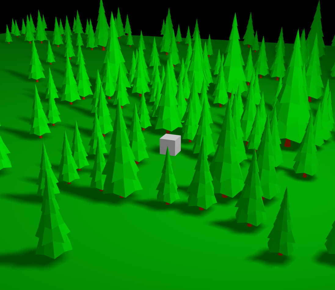 Procedurally generated forest. I like being in forests. The foliage ...