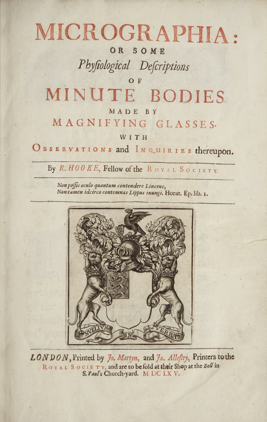 Tal día como hoy, en 1664, Robert Hooke presenta en la Royal Society de ...