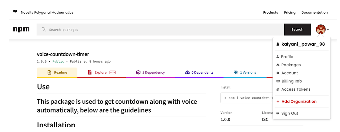 Create and Publish NPM Package for free | by Kalyani | Medium