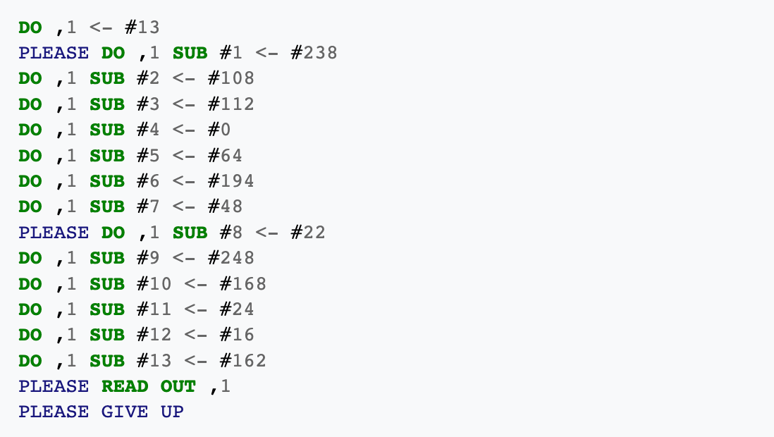 Arcane Programming: INTERCAL. INTERCAL is one of the oldest… | by Justin Ohms | Medium