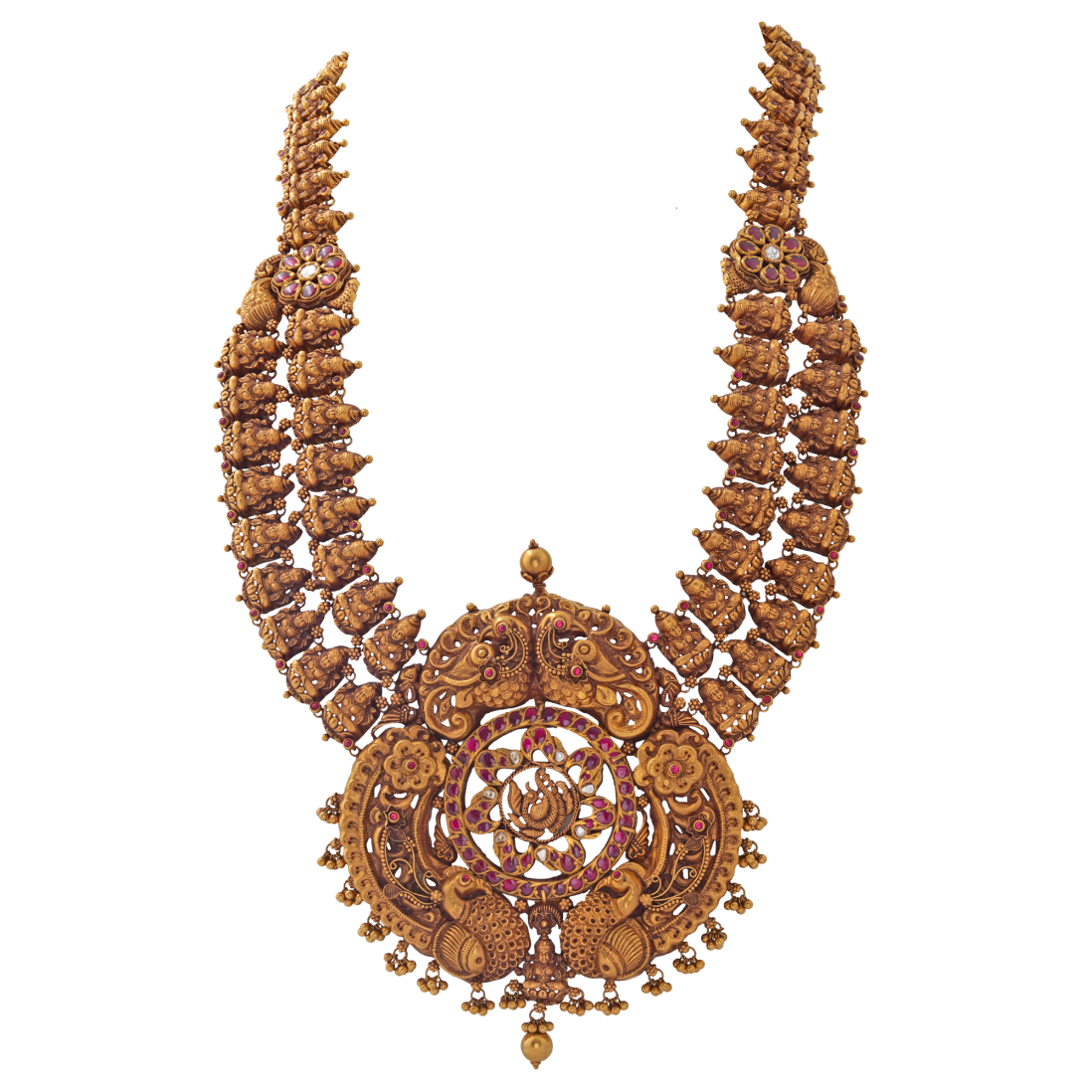 Nakshi craftmanship antique gold necklace with Goddess Lakshmi - Sri ...