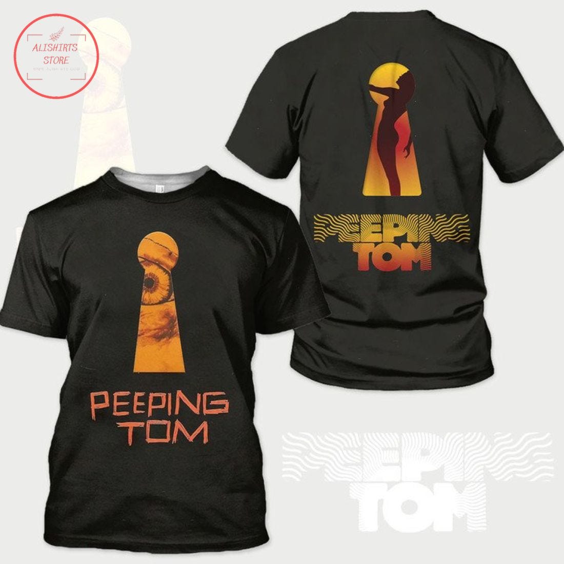Horror Movie Keyhole Peeping Tom T-Shirt 3d - responsible level - Medium