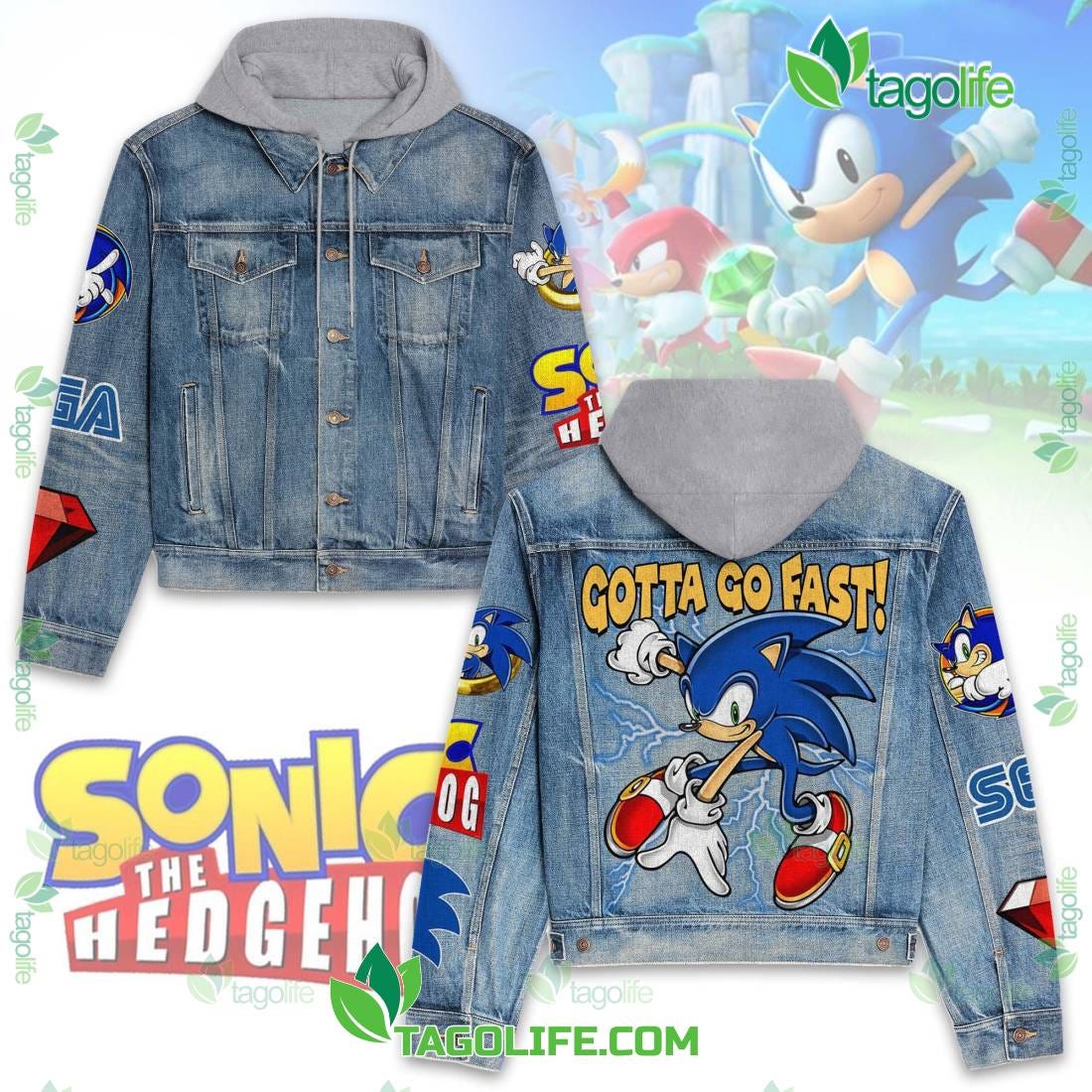 Gotta Go Fast and Look Good Doing It The Sonic the Hedgehog Jean Jacket ...
