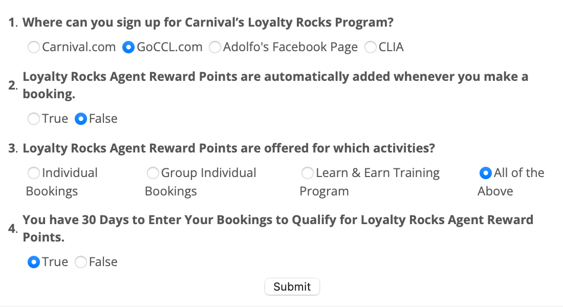 Carnival Travel Agent Training Course 303 — Loyalty Rocks! Travel ...