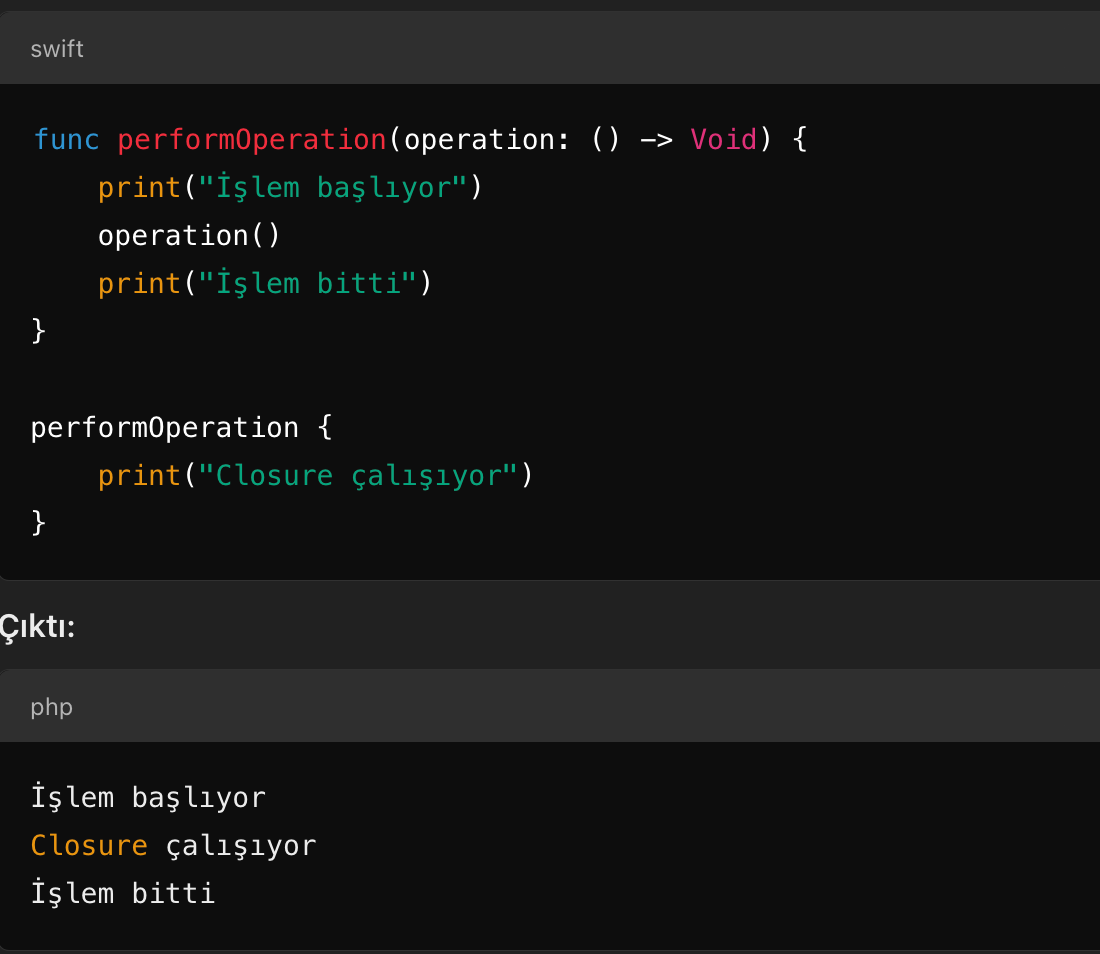 Swift Escaping nedir ?. Escaping Closure Neden Gerekli? | by Ömer Faruk Sezer | Feb, 2025 | Medium