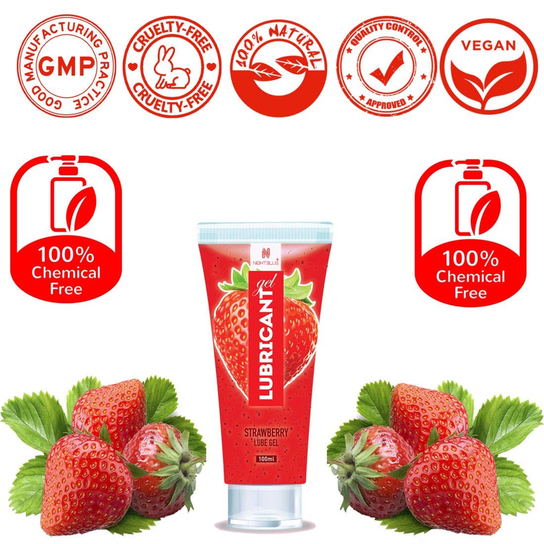 NightBlue Strawberry Lubricant Lube Gel I Vaginal Moisturizer Water ...