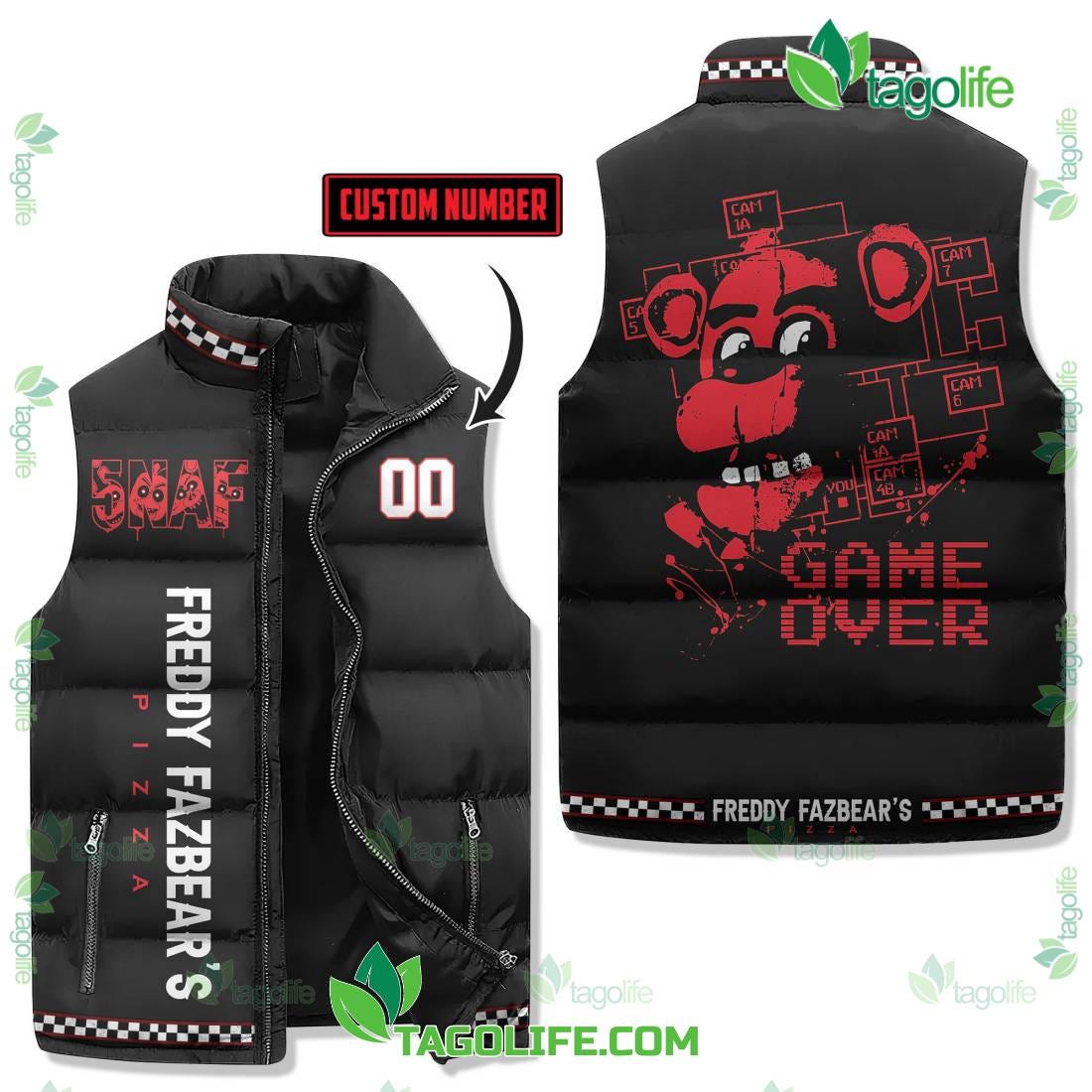 Freddy Fazbear’s Pizza Game Over Puffer Vest a must-have for fans of ...