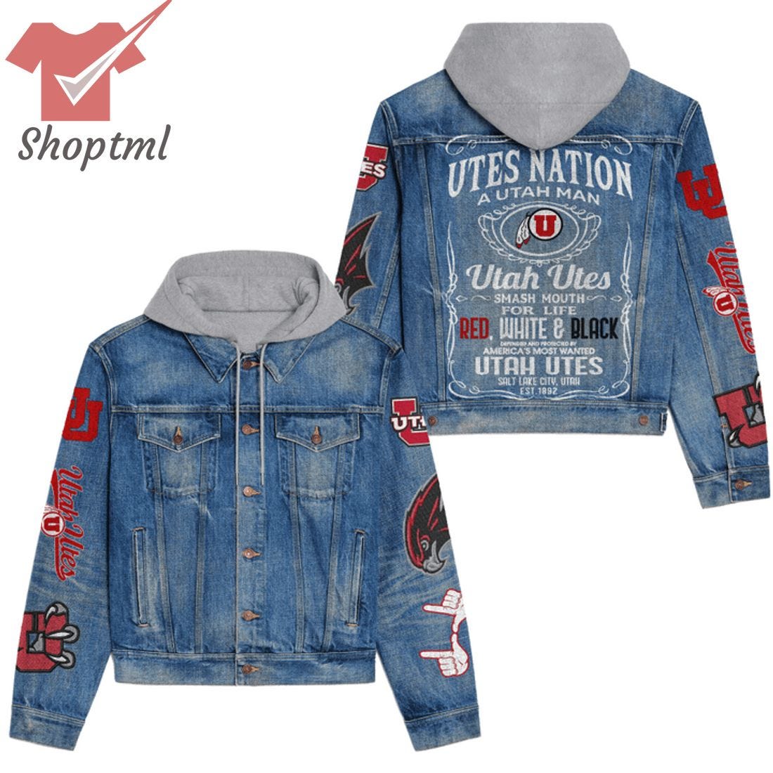 Unveiling Utes Pride: Utah Utes Nation “A Utah Man” Hooded Denim Jacket ...