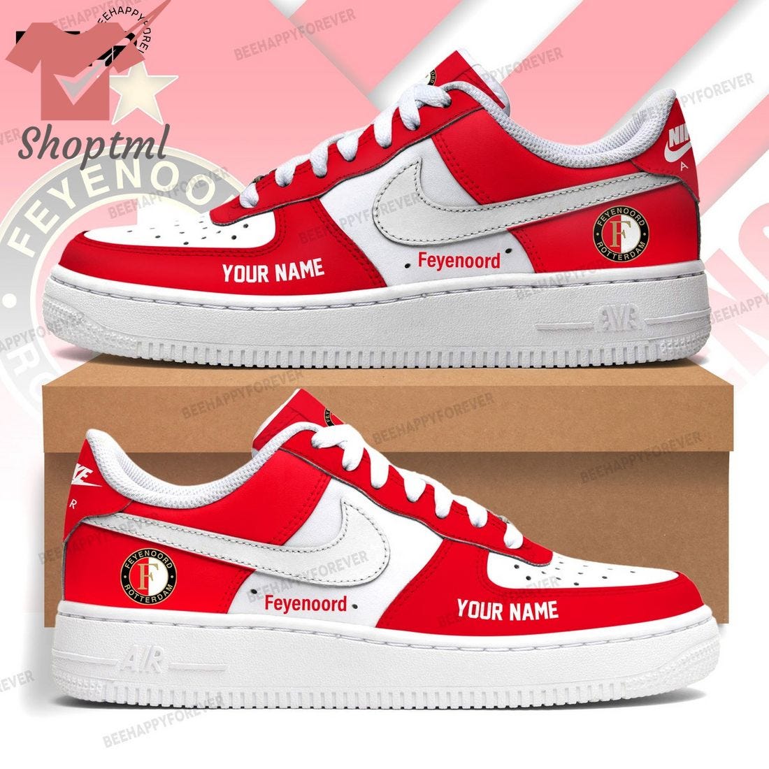 Feyenoord Custom Name Air Force Sneakers - Shoptml Sales - Medium