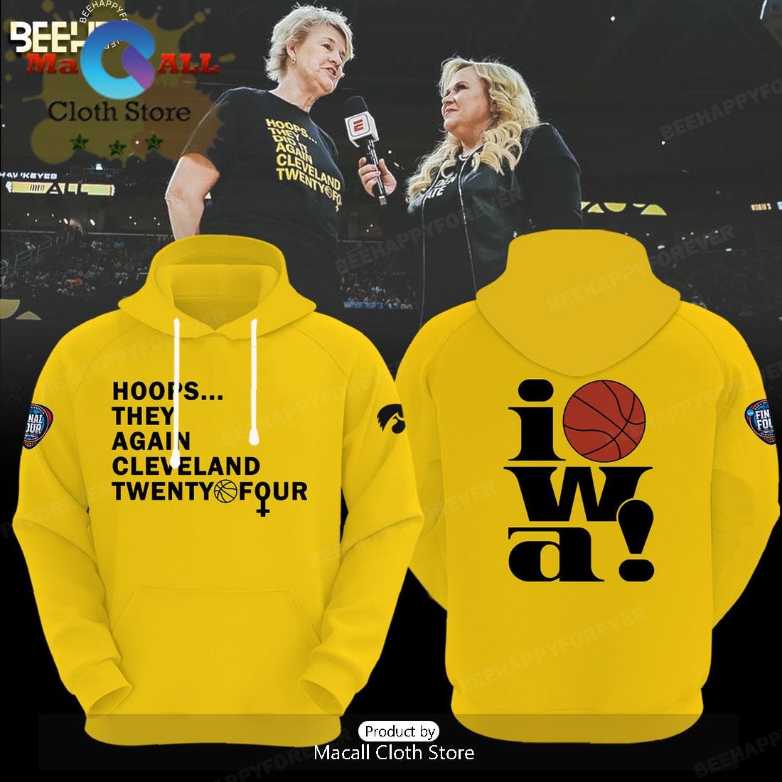 Introducing the Limited Iowa Hawkeyes Women’s Basketball Yellow Hoodie ...
