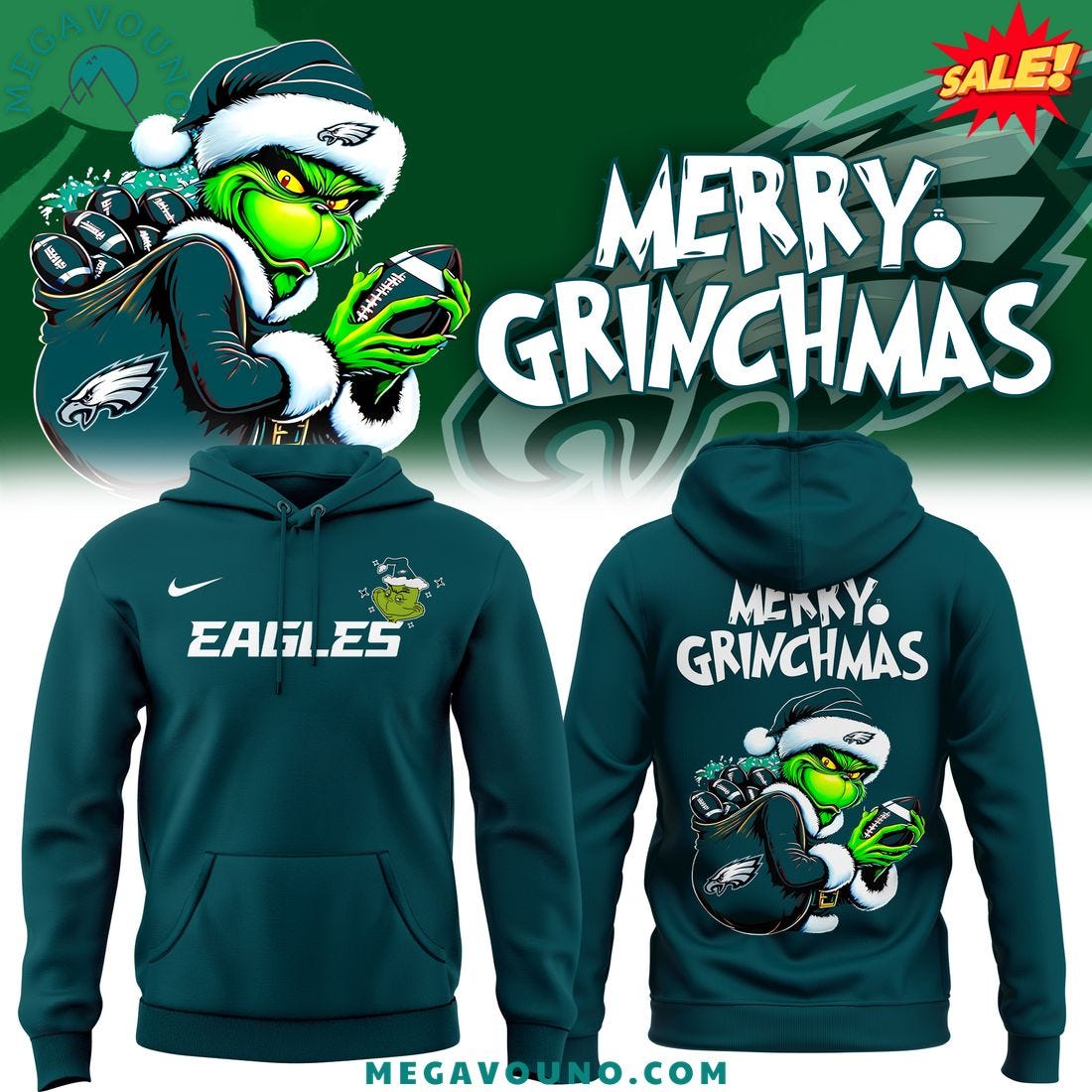 Merry Christmas 2024 Philadelphia Eagles x Grinch Hoodie 1 | by Megavouno | Dec, 2024 | Medium