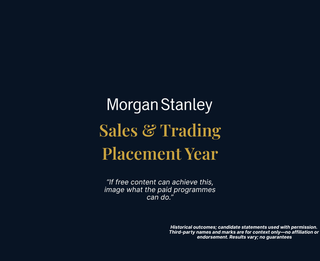Case Study: How Vivek Landed Morgan Stanley Sales & Trading Through Our ...