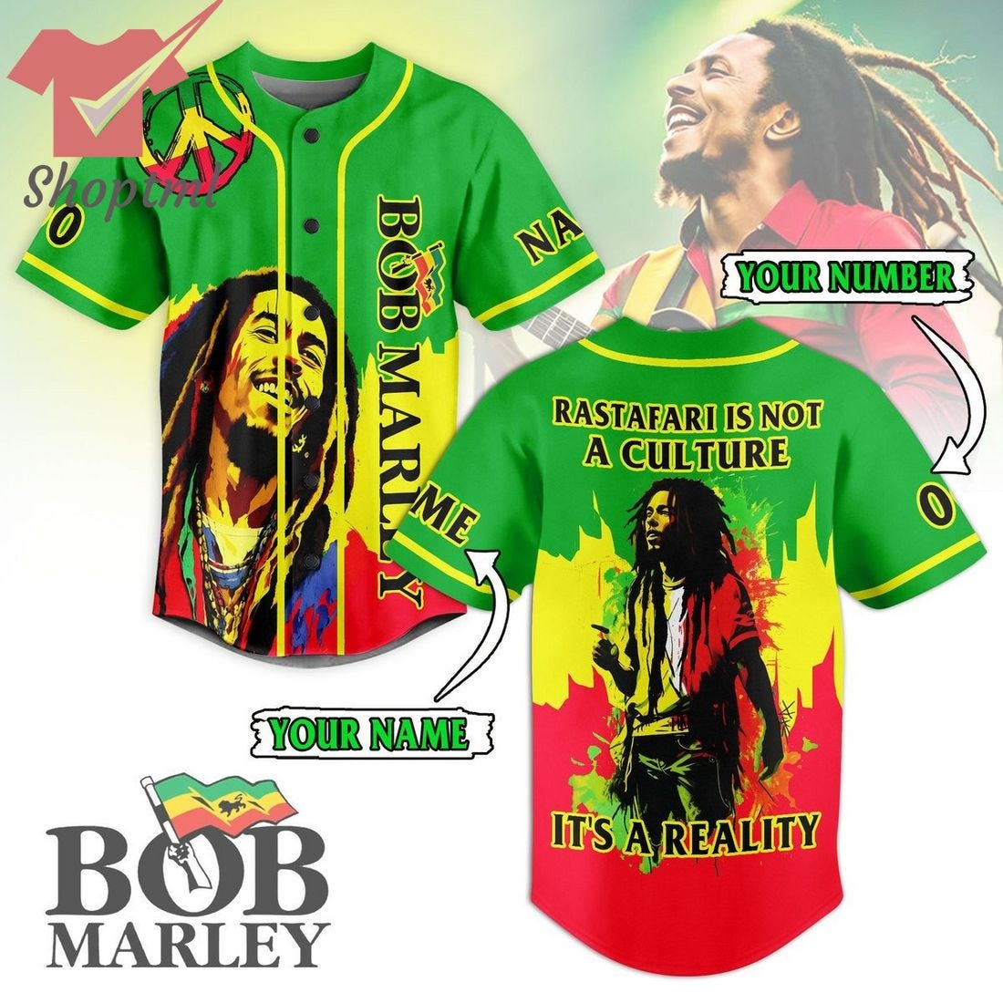 Unlock the Vibe: Bob Marley Rastafari Baseball Jersey Exclusively at ...
