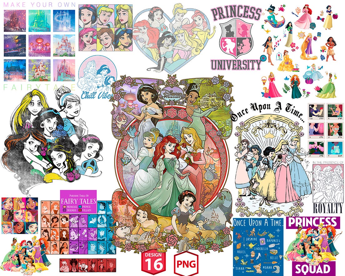 Disneyland Princess Squad Png, Disney Girl Trip Png UPP1508 - Upplop ...