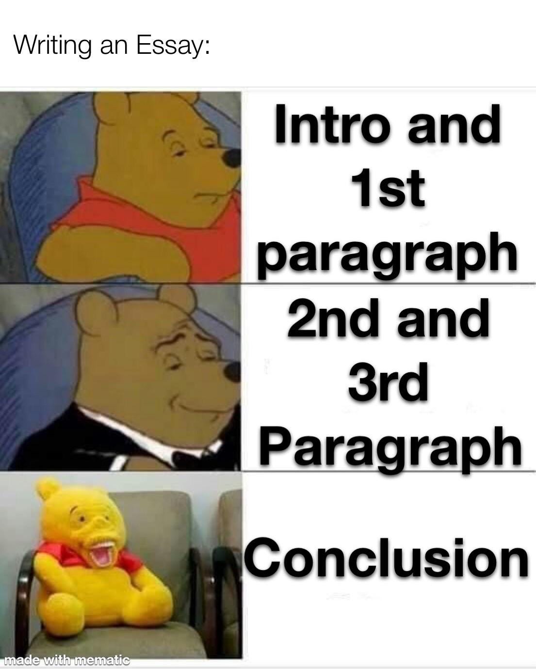 I choose this meme because of my experience when I wrote my first essay ...
