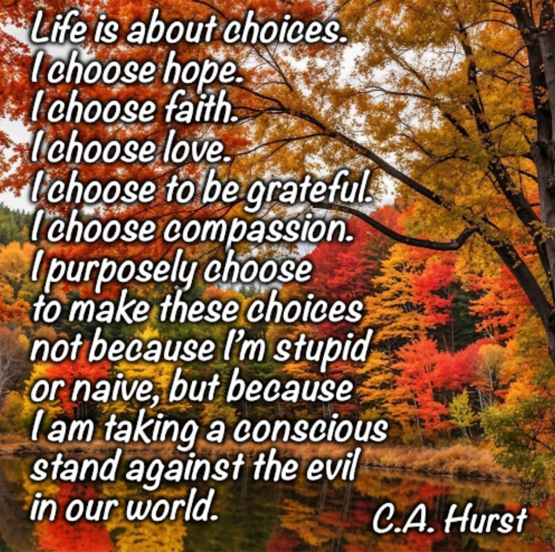 Life is about choices.. I choose hope. | by C. A. Hurst | Nov, 2024 ...