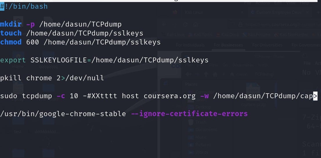 Analyzing Network Traffic with TCPDump and SSL Key Logging on Kali ...