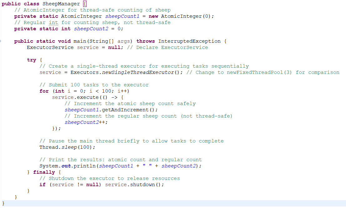 Understanding Thread Pools (FixedThreadPool vs. SingleThreadExecutor) and Data Types (Atomic vs ...