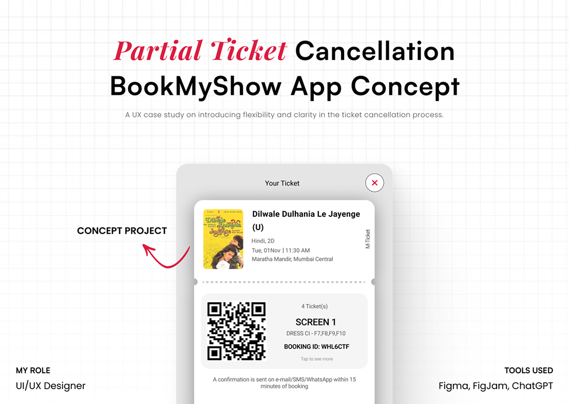 Introducing partial ticket cancellation — A UX concept for BookMyShow ...