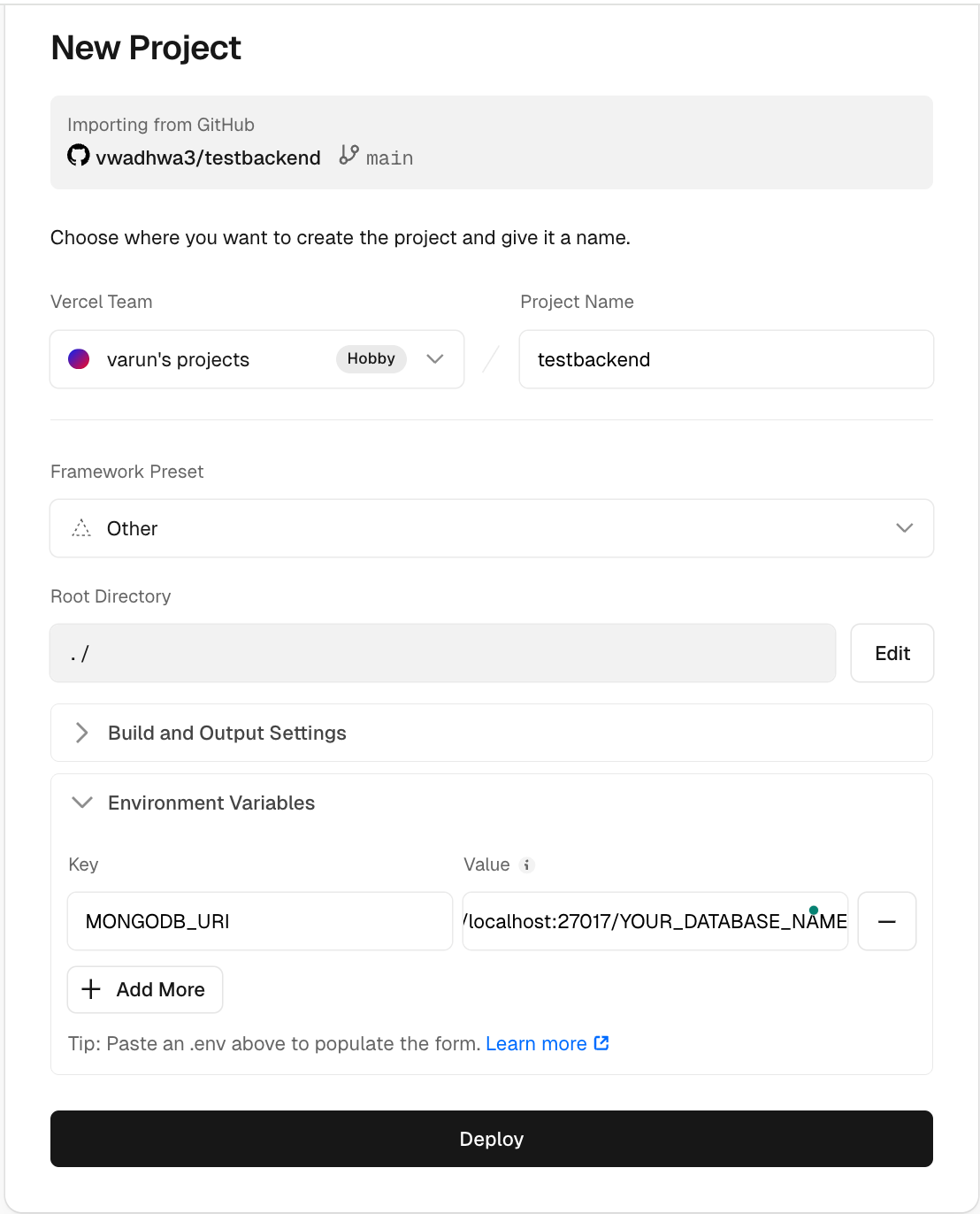 Easy Steps to Deploy Your Node.js + MongoDB App to Vercel | by Varun Wadhwa | JavaScript in ...