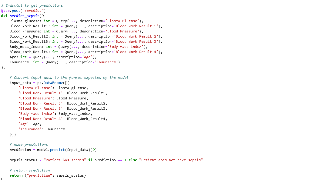 Developing A Sepsis Prediction Web Application With Fastapi And Containerizing With Docker By